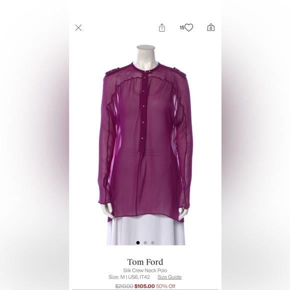 Tom Ford | Tops | Tom Ford Purple Blouse | Poshmark